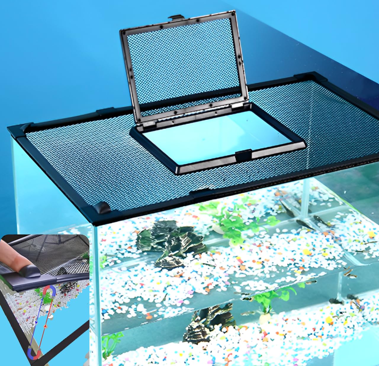 Amazon.com : Gorphi DIY Magnetic Aquarium lid Fish Tank Hood top Cover ...