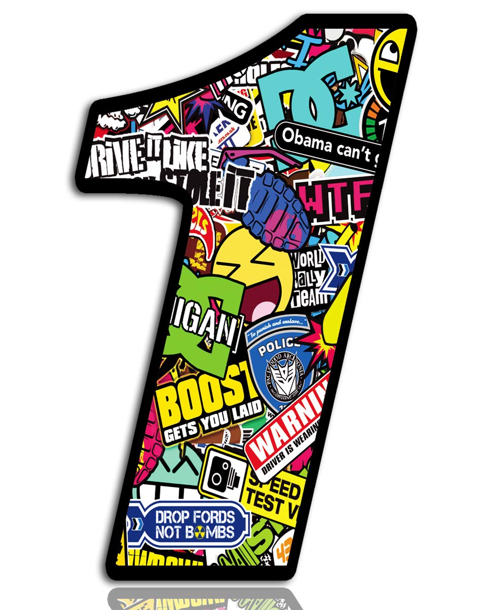 Racing Number № 1 Sticker DC Bomb Decal N 201 : Amazon.in: Home Improvement