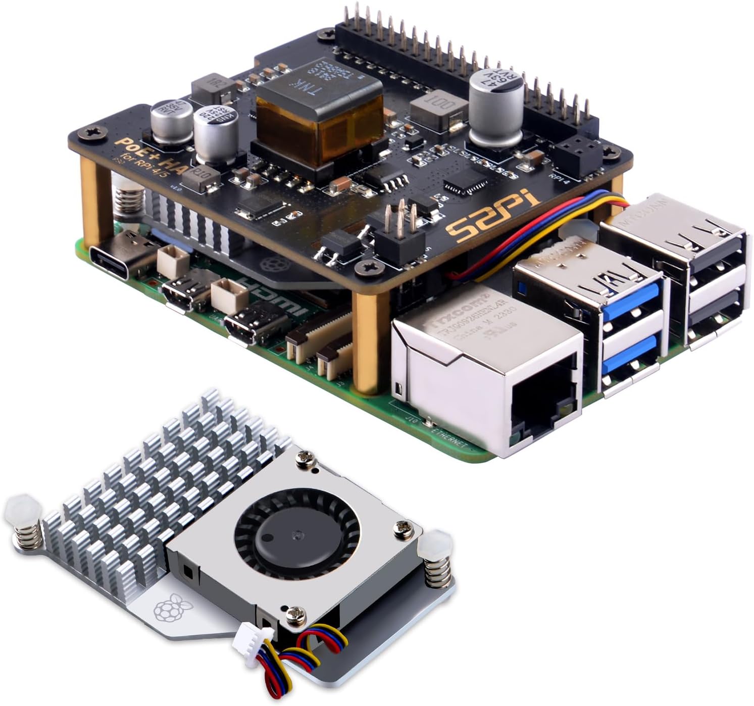 Amazon.com: GeeekPi P33 M.2 NVME M-Key PoE+ Hat with Official Pi 5 ...