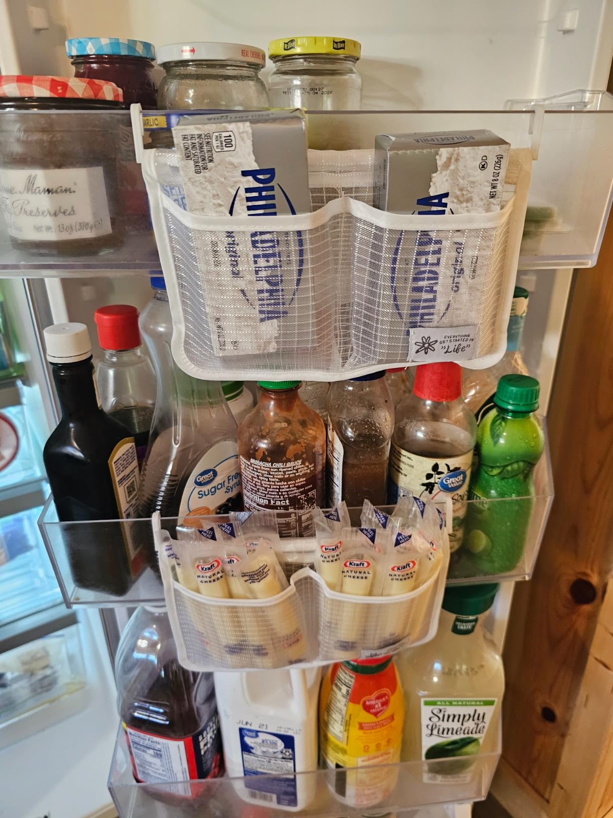 Amazon.com: 4 Pack Refrigerator Door Organizer Fridge Hanging Mesh Bag ...