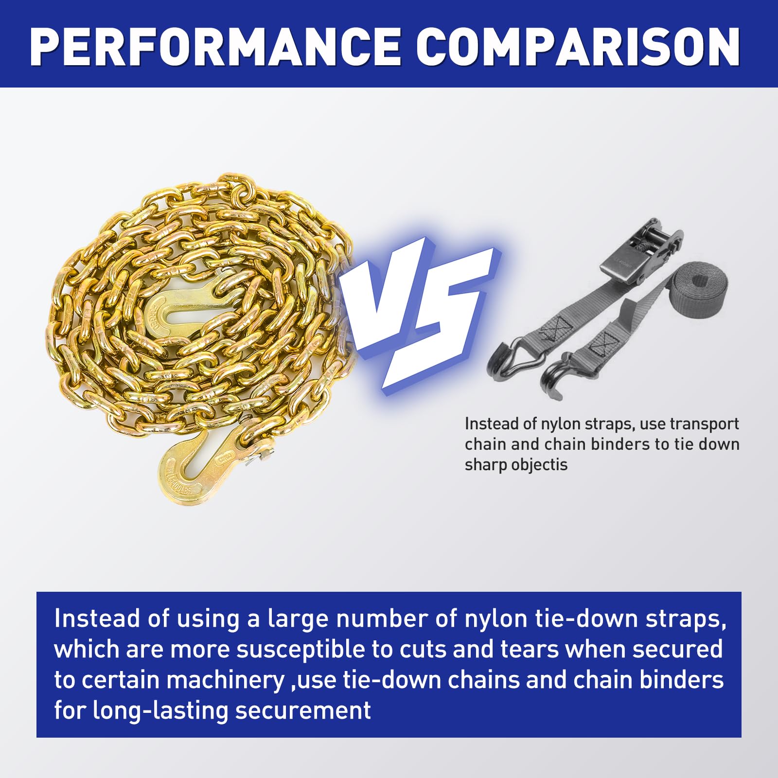 Snapklik.com : Load Binder Chain,3/8"x10ft Tow Chain