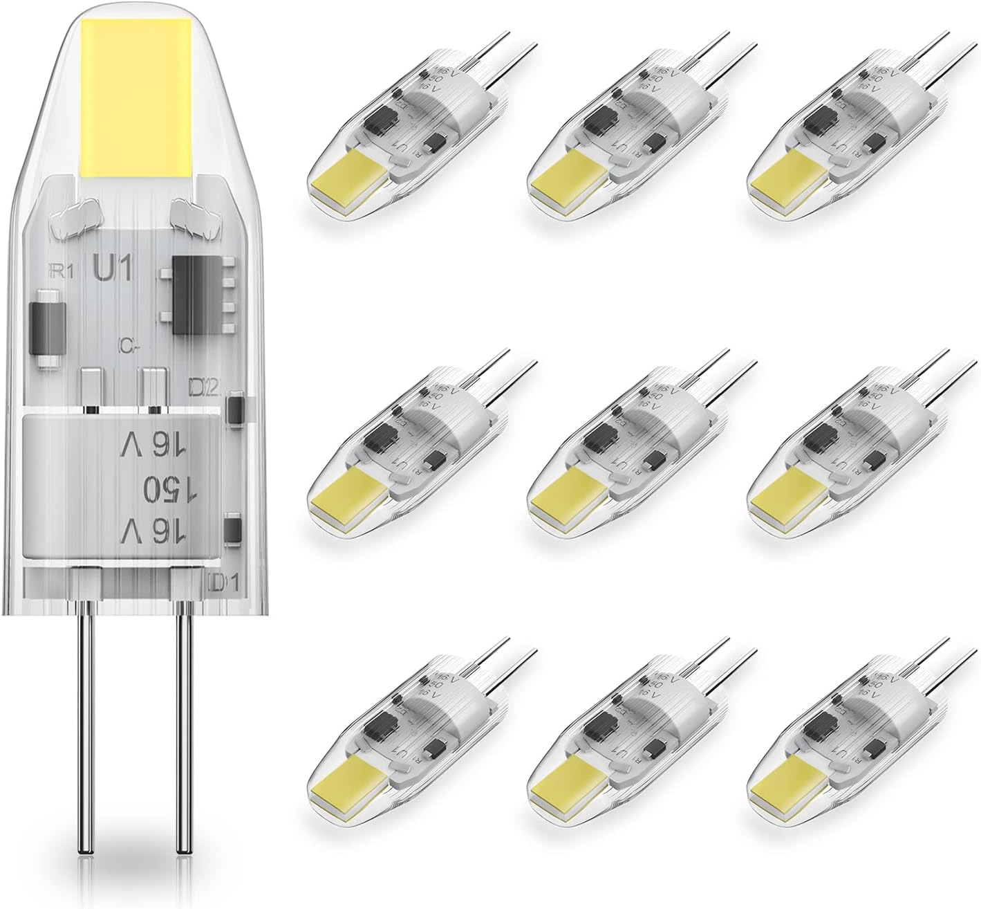 Amazon.com: YUIIP G4 LED Bulb AC/DC 12V 1.2W (10W Halogen Bulb Replacement), 6000K Daylight ...