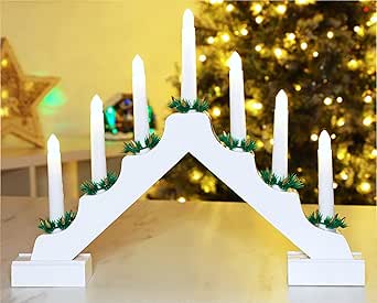 Christmas Concepts® White Wooden Christmas Bridge with Warm LED Lights ...