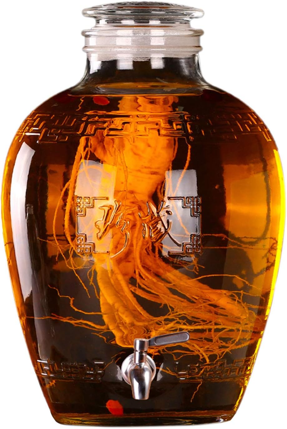 Amazon.co.jp: Glass Storage Jar Wine Jar Wine Making Jar with Medicated ...