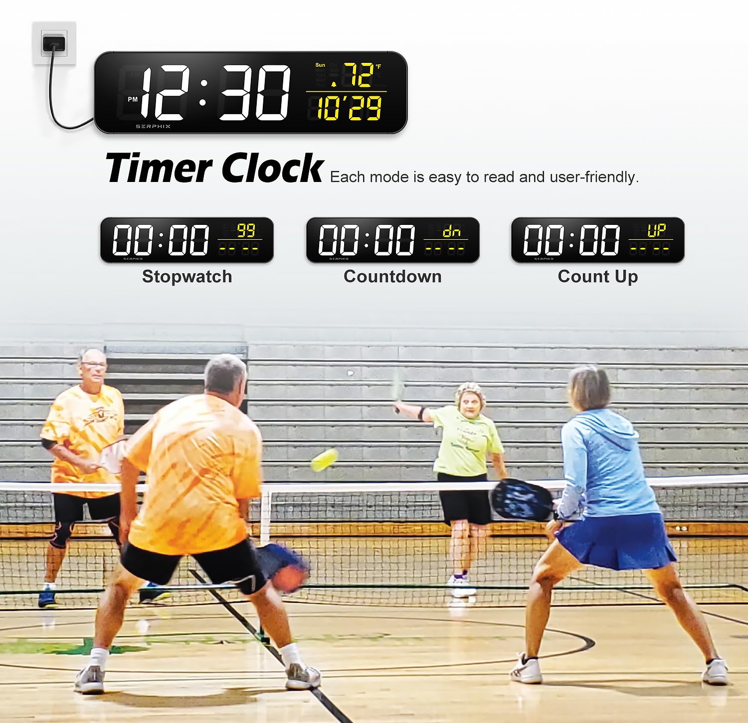 Snapklik.com : SERPHIX 15.2" Digital Scoreboard Clock