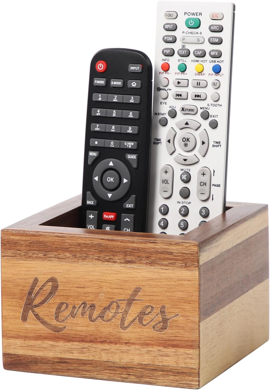 Amazon.com: COOLEX Remote Control Holder, Acacia Wooden Tv Remote ...