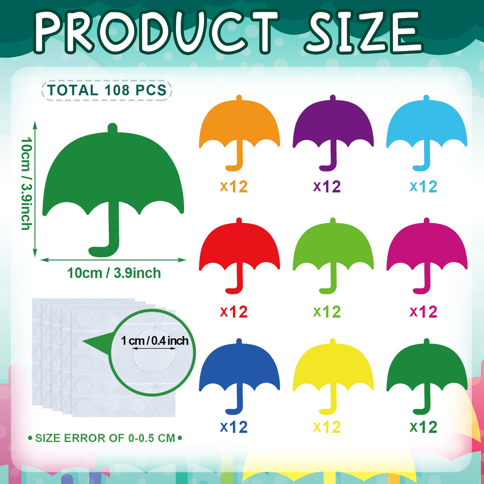 Snapklik.com : Geyee 108 Pcs Umbrella Cutouts Paper Spring Bulletin ...