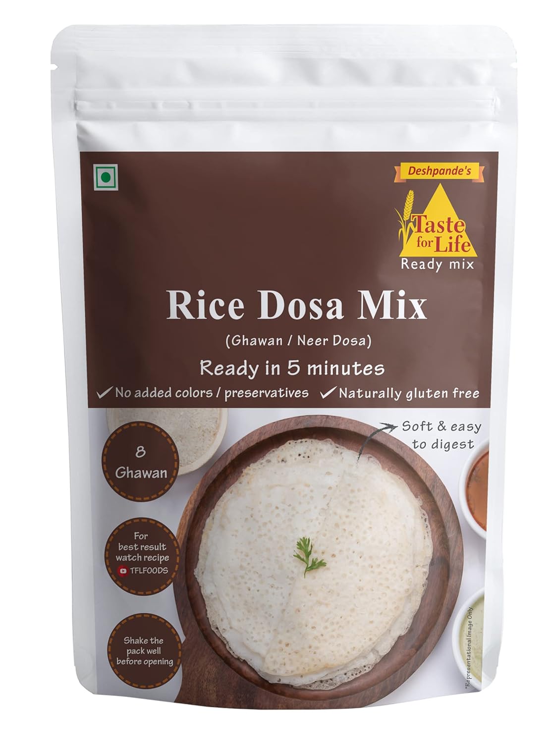 Taste for Life Rice Dosa Mix 200g : Amazon.in: Grocery & Gourmet Foods