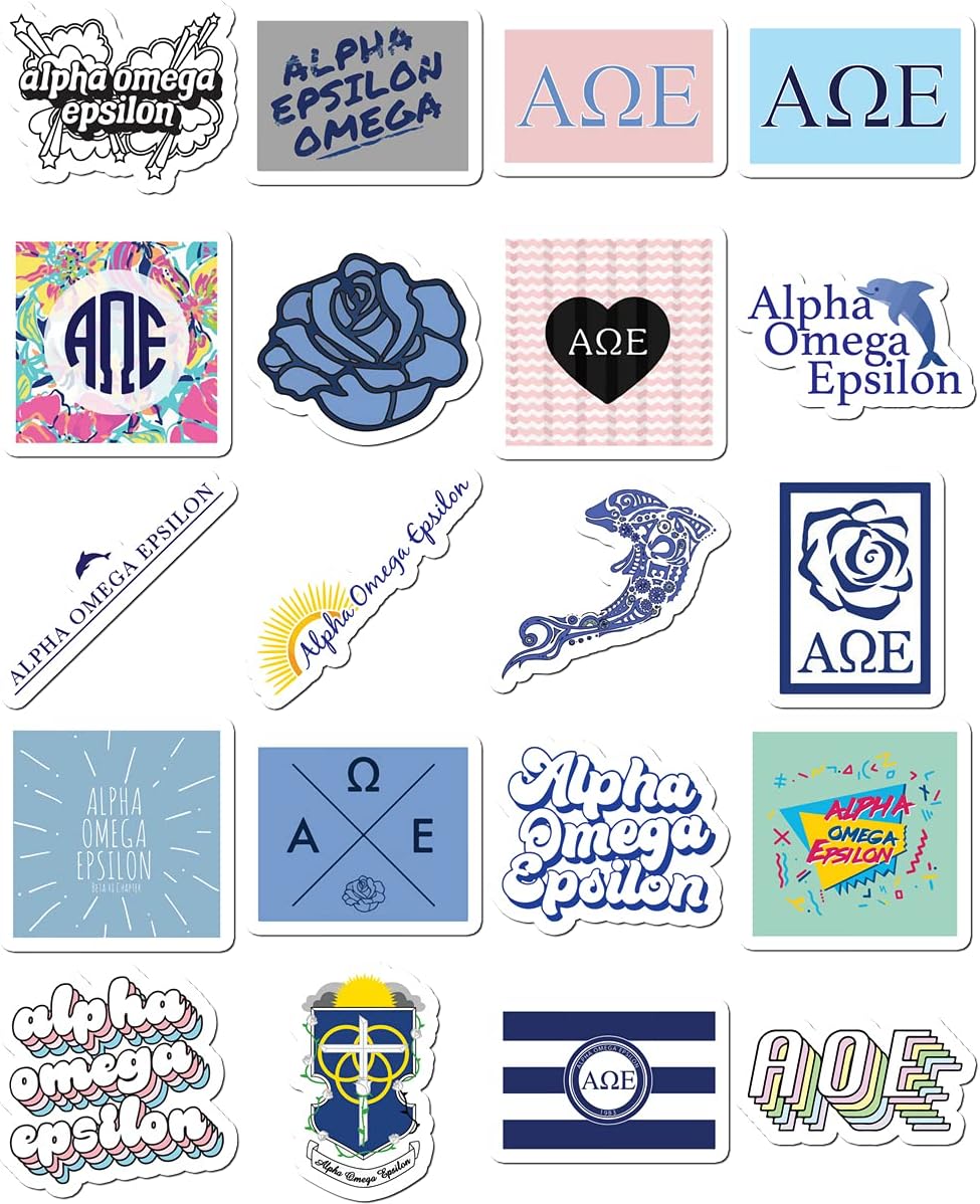 Amazon.com: Stickers Pack 20 Pcs Alpha Laptop Omega Vinyl Epsilon ...