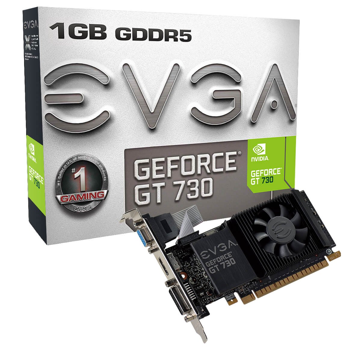 EVGA GeForce GT 730 1GB GDDR5 Low Profile, Single Slot Graphics Card ...