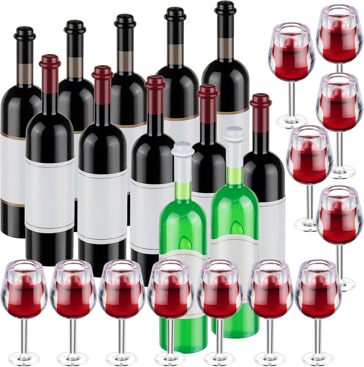 Amazon.com: 24 Pcs Mini Wine Bottles, 1:12 Scale Miniature Red Wine ...