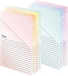 Amazon.com : Lined Vertical Slash Pocket File Folders 8 Pack Lined File ...