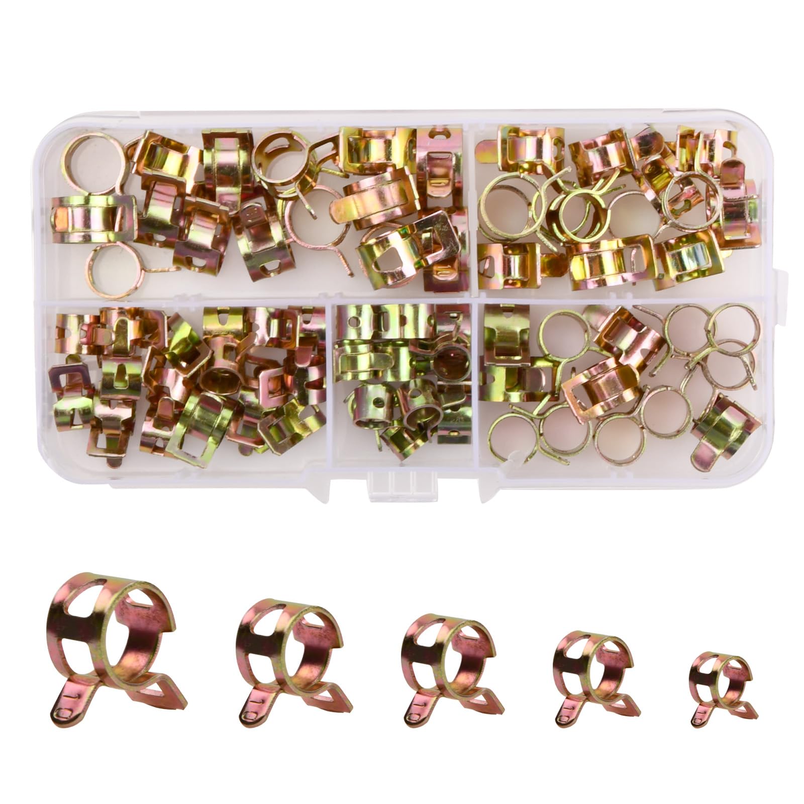 75 Pcs Hose Clips Spring Hose Clamps Fuel Line Hose Clips Fuel Pipe ...