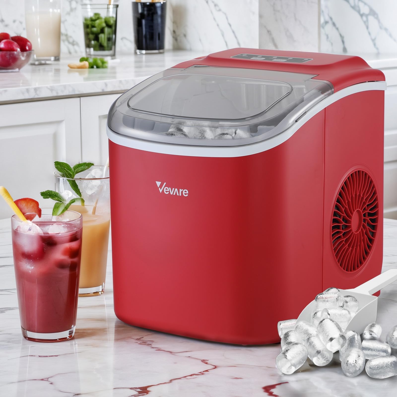 Devanti Ice Maker Machine, 2L 12KG Stainless Steel Portable Countertop ...