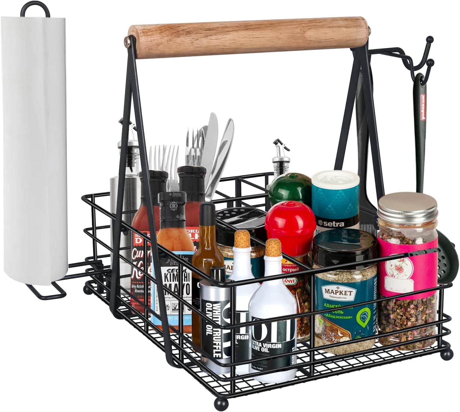 Amazon.com: Grill Caddy, Picnic Utensil Caddy with Paper Towel Holder ...