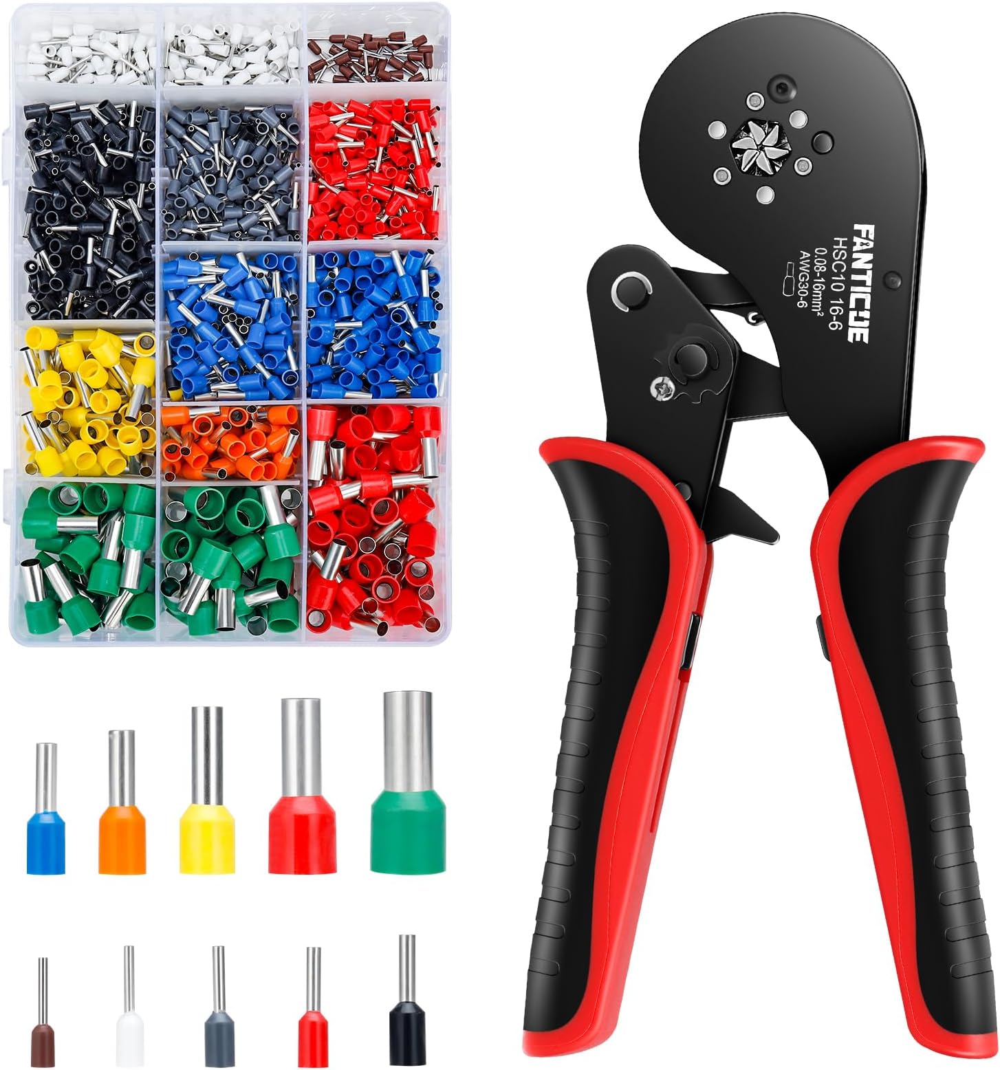 FANTICDE Ferrule Crimping Tool Kit, Wire Crimping Plier Set with 1200 ...