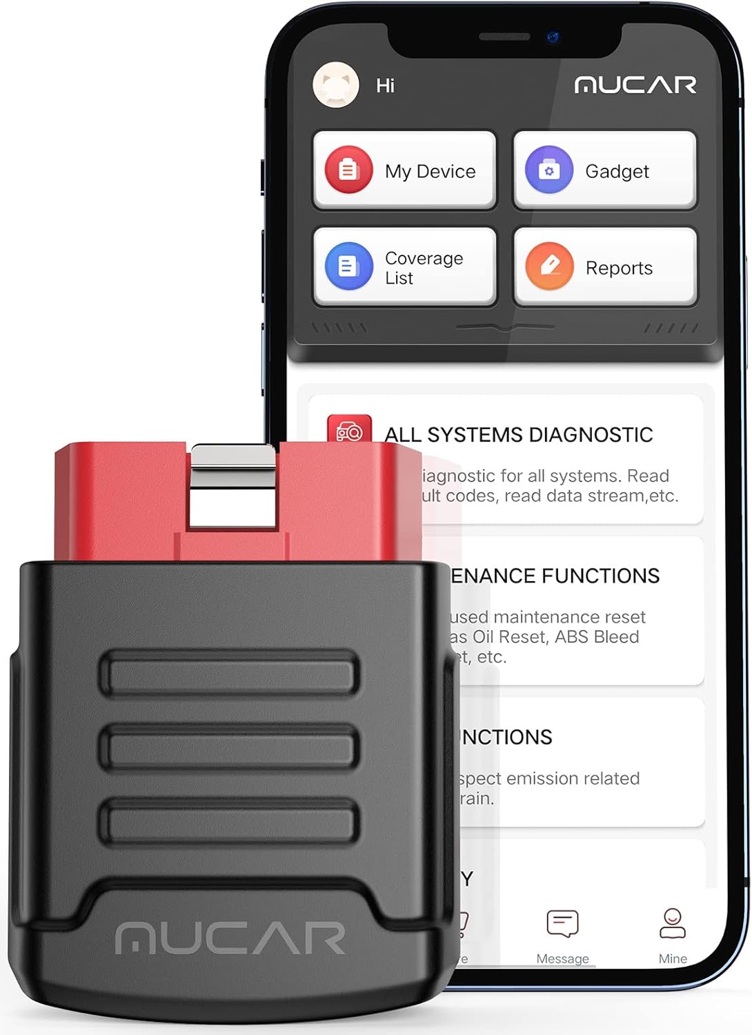 MUCAR BT200 PRO OBD2 Scanner Bluetooth for iOS & Android, Full System ...