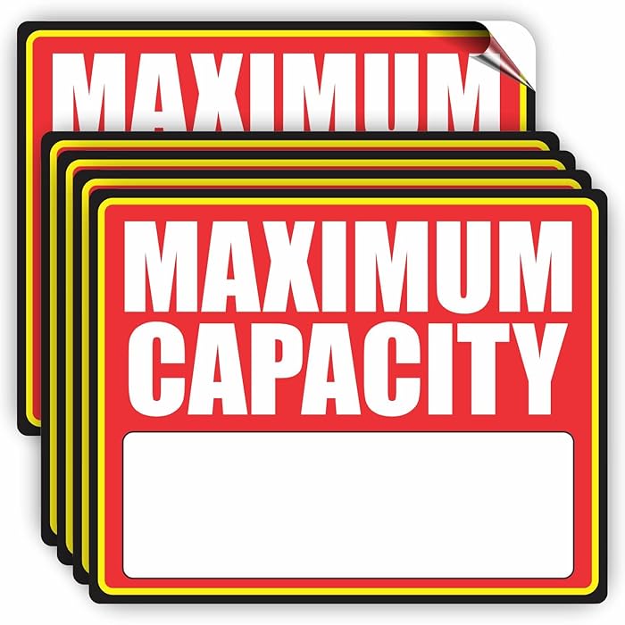 Buy Maximum Capacity Sticker - (Pack of 10) 8" x 10" Large write on ...