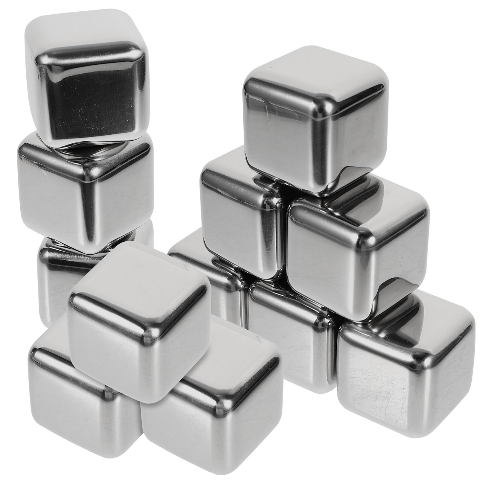 Amazon | NUOLUX アイスキューブ 12個入り 溶けない氷 ステンレス ウィスキーストーン 氷 急速冷却 ステンレス氷 繰り返し使用可能 メタルアイスキューブ バー用品 誕生日 ...