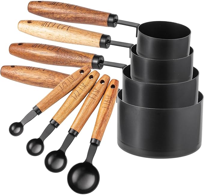 Amazon.com: 8 Piece Measuring Cups Set and Measuring Spoons Set-Nesting ...