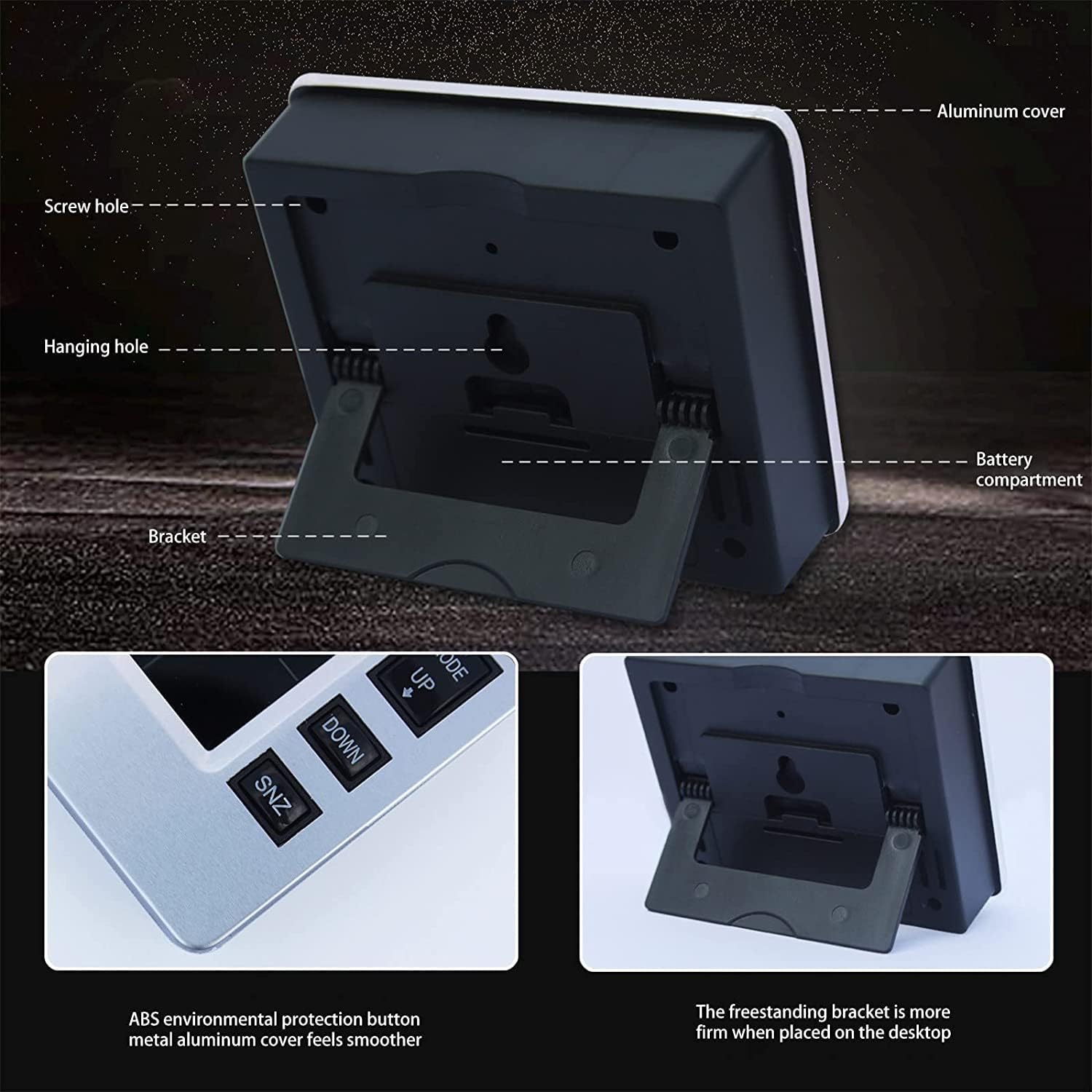 Buy Digital Alarm Clock, HD Color Display Digital Desk Clock, Digital ...