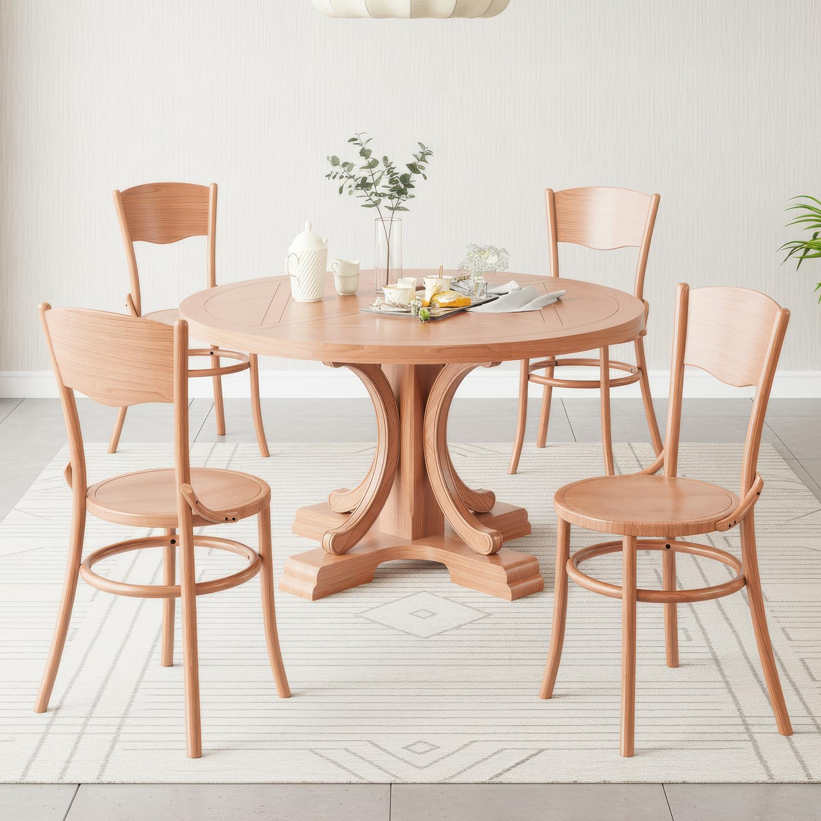 Snapklik.com : Set Of 2 Solid Wood Dining Chairs, Rustic Farmhouse ...