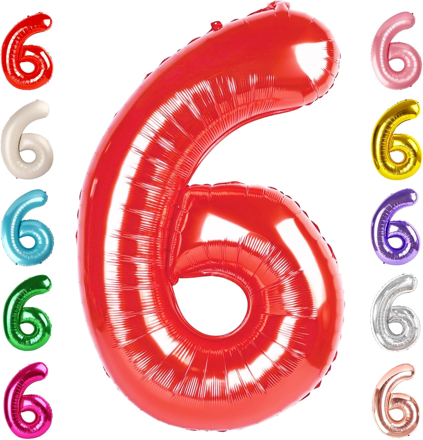 Amazon.com: Number 6 Balloon 40 Inch, 6th Birthday Balloon for Boy Girl ...