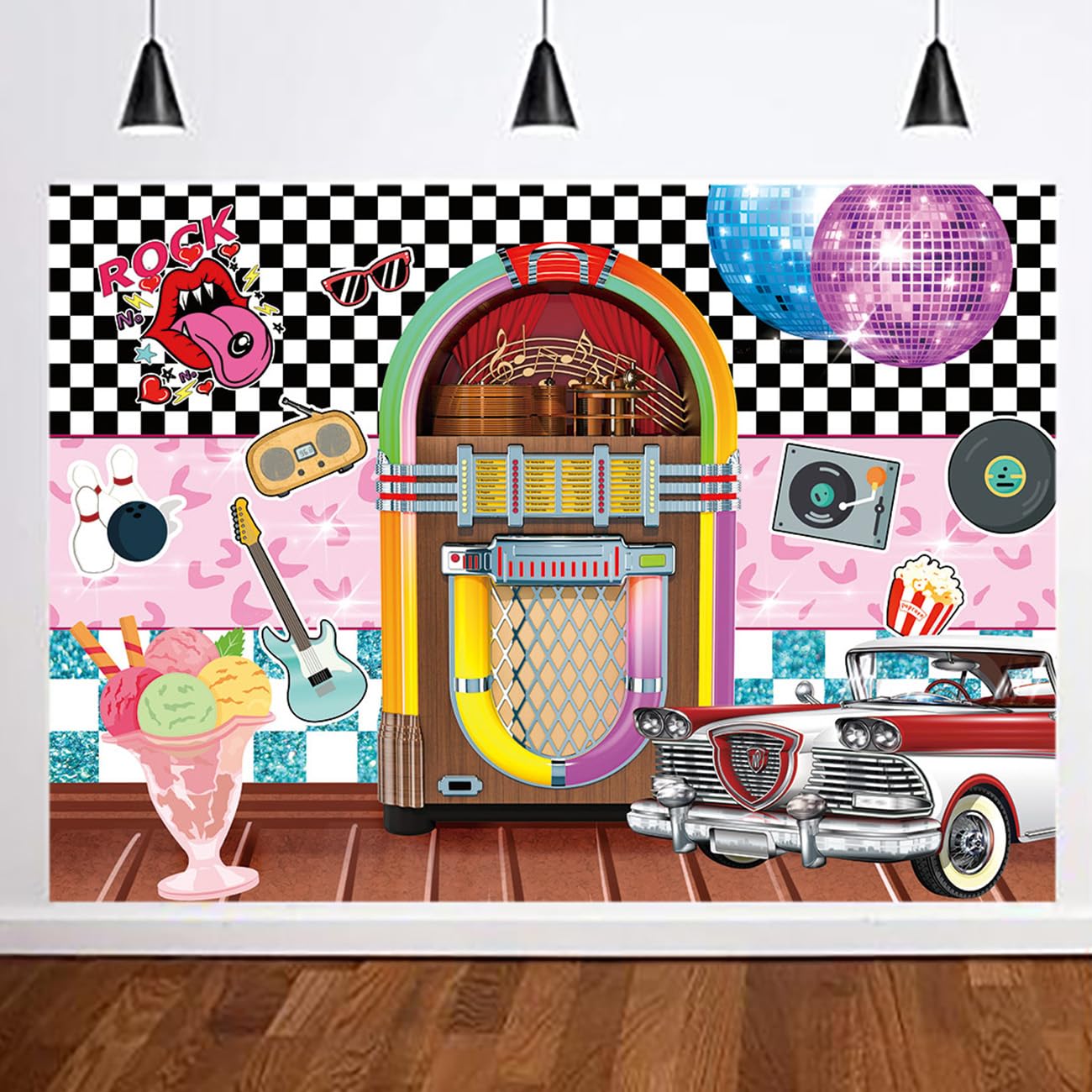 Amazon.com : MQCGLJ 7 x 5 FT Back to 50's Sock Hop Photography ...