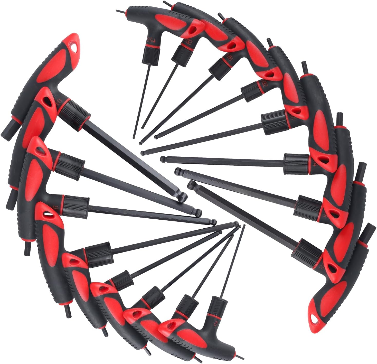 Topline 14-Piece Allen Wrench Set, Metric&SAE T-Handle, Long Arm Hex ...