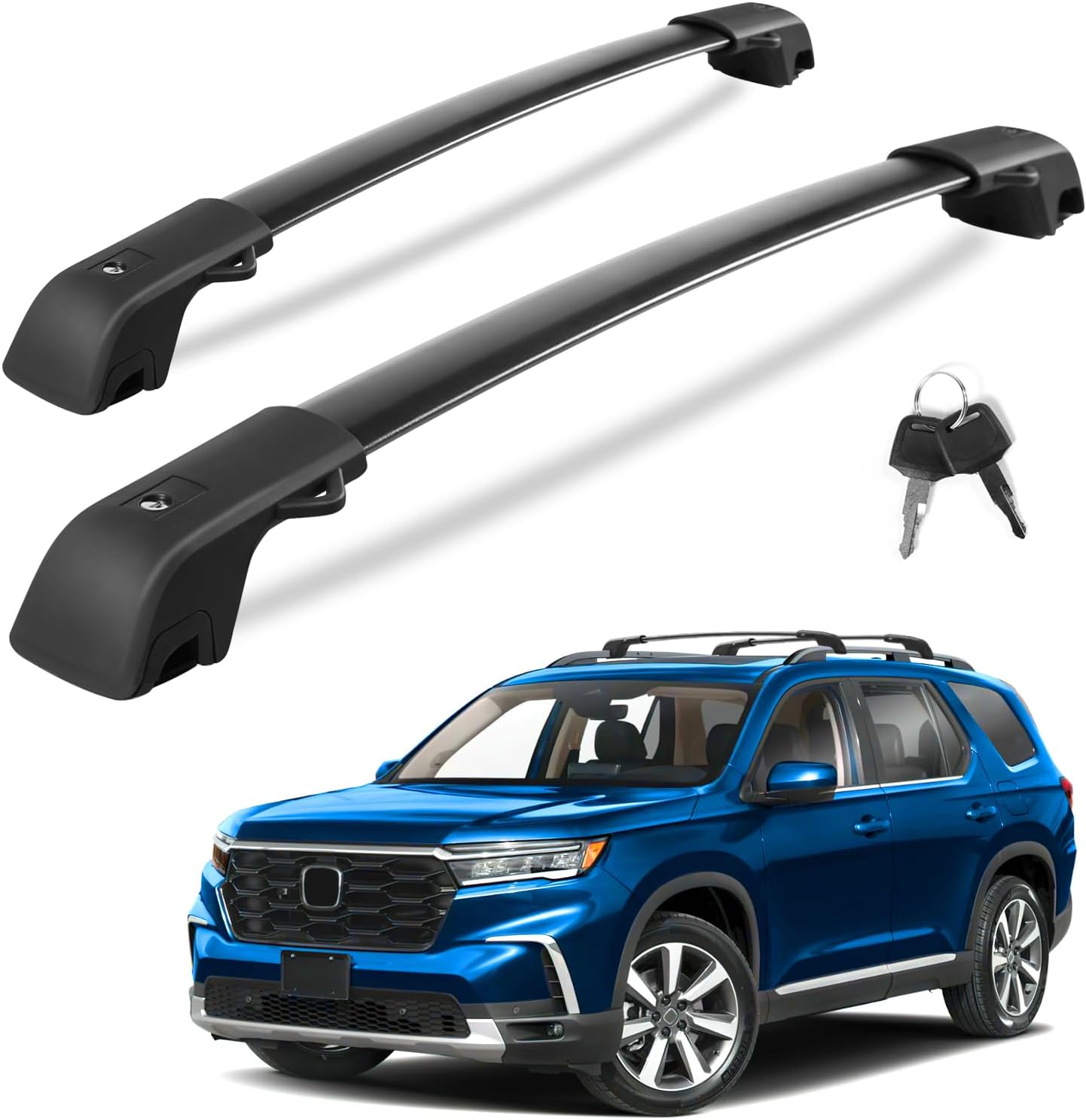 Amazon.com: KINGGERI Lockable 220lbs Roof Rack Cross Bars Compatible ...