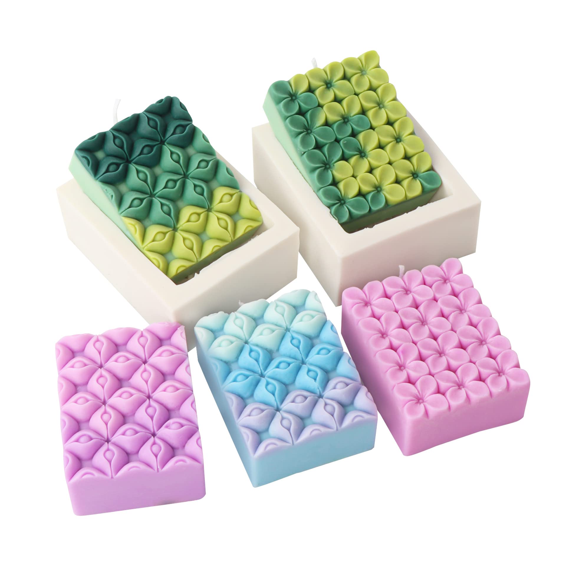 Amazon.com: Playing Mold 2Pcs Flower Soap Silicone Mold for DIY Handmade Soap, Cake, Fondant ...