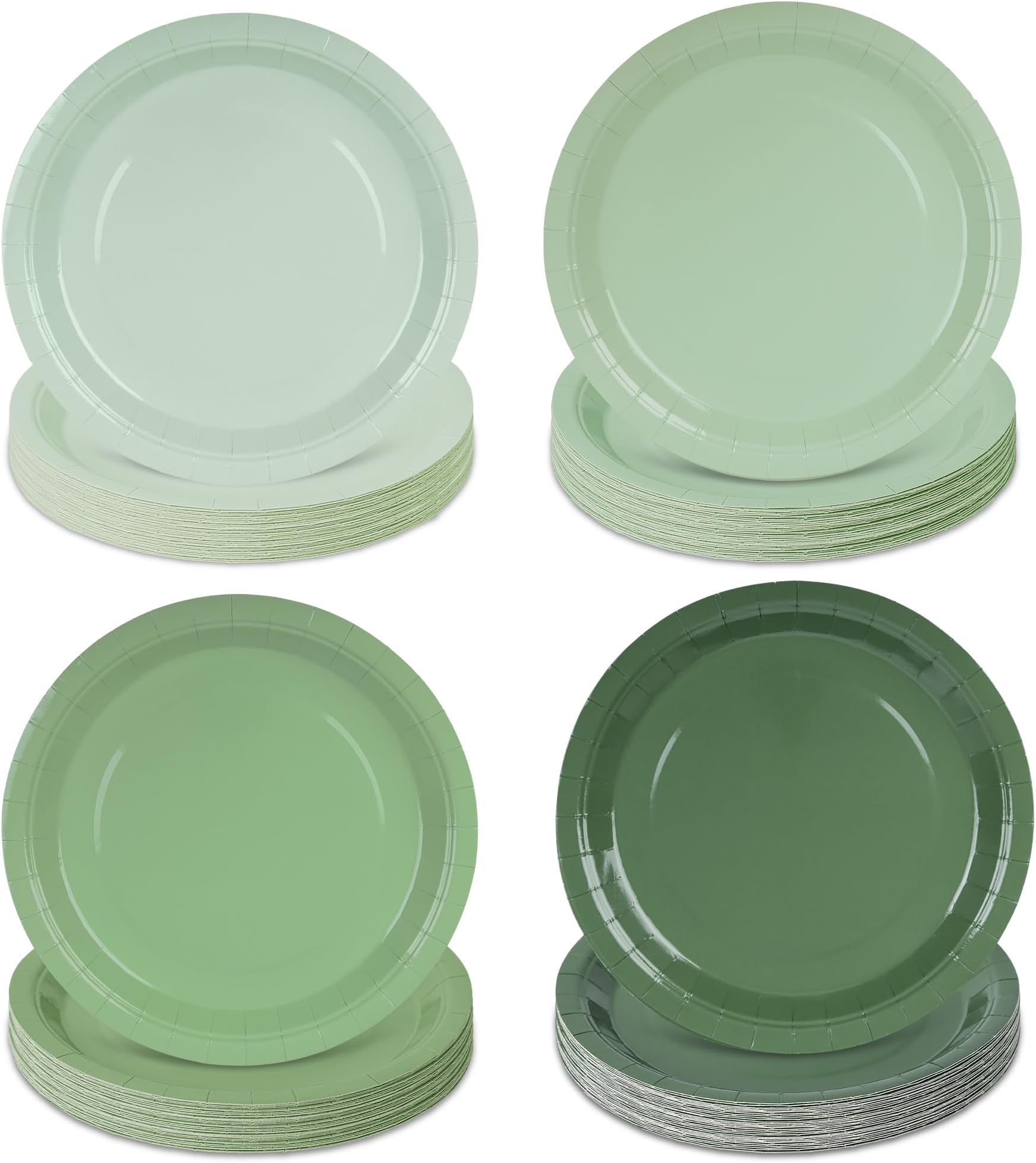 Amazon.com: Dandat 36 Pcs Sage Green Plastic Plates 9 Inch Disposable ...