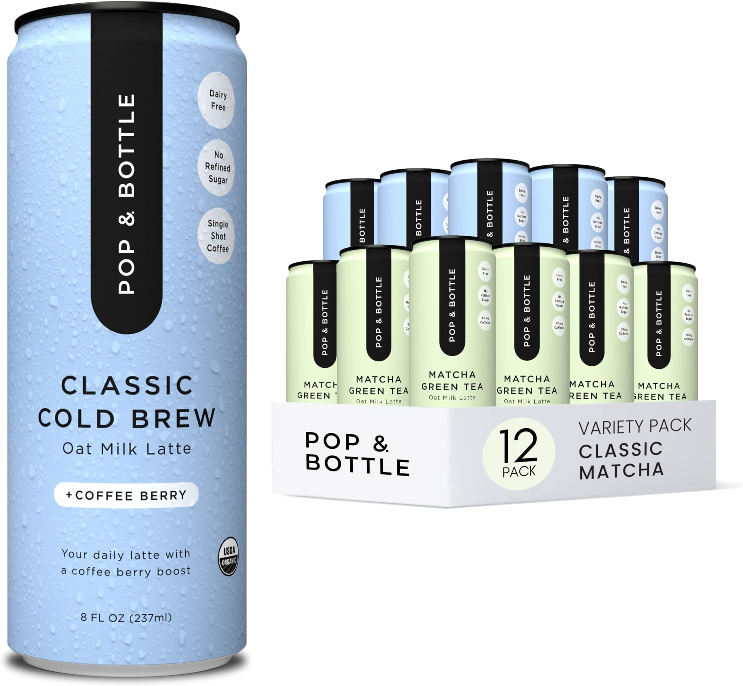 Amazon.com: Pop & Bottle Vanilla Oat Milk Lattes - Cold Brew ...