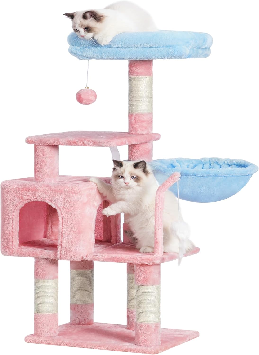 Heybly Cat Tree with Toy, Cat Tower condo for Indoor Cats, Cat House ...