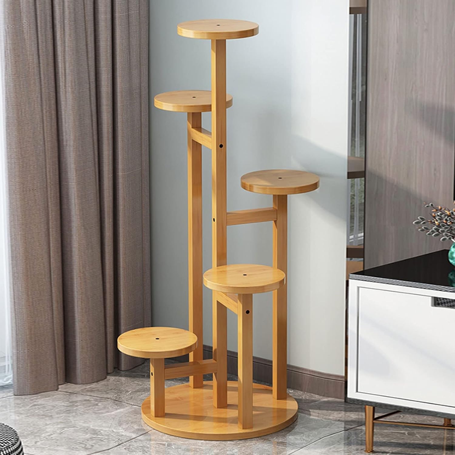 Amazon.com: XOUVY 6 Tiers Plant Stand Solid Wood Plant Stand Flower ...