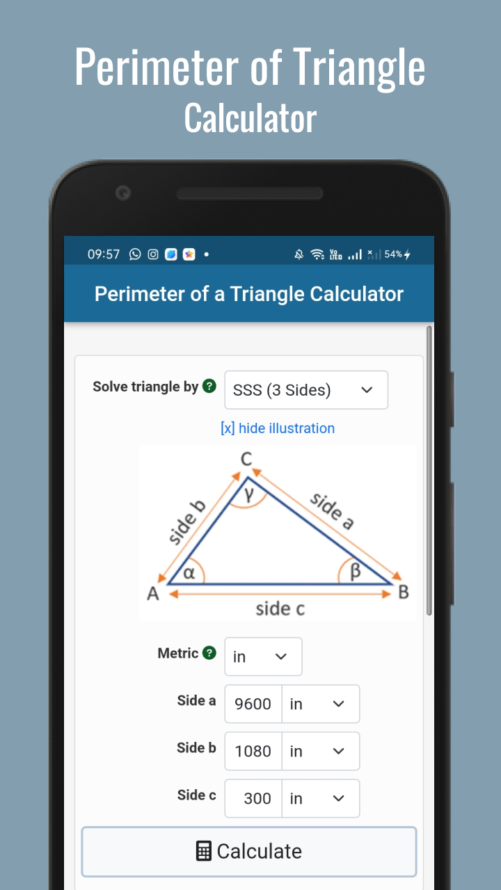 Perimeter of a Triangle Calculator:Amazon.co.jp:Appstore for Android