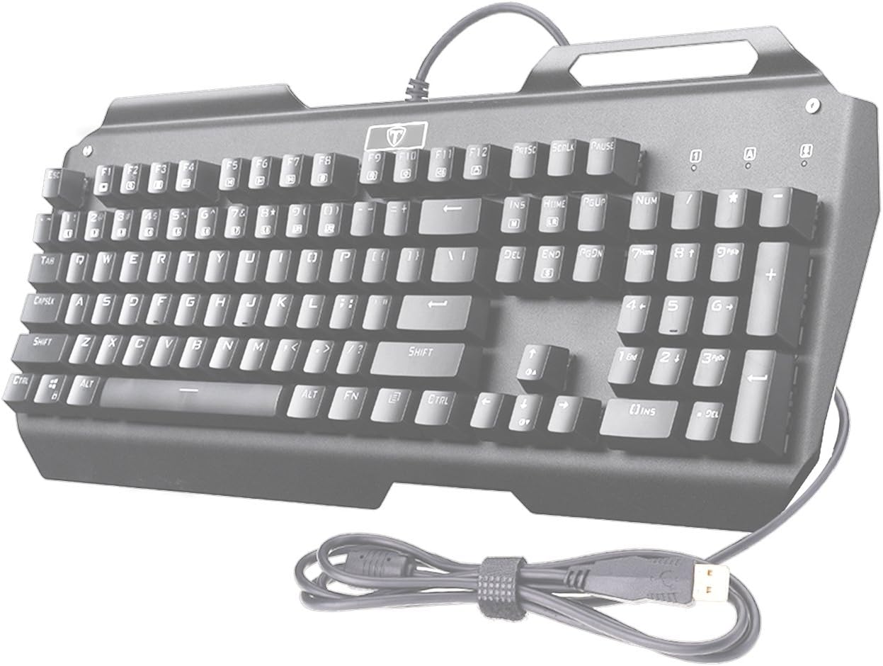 TOMOKO MMC004 Waterproof Wired Mechanical Gaming Keyboard with 104 Key ...