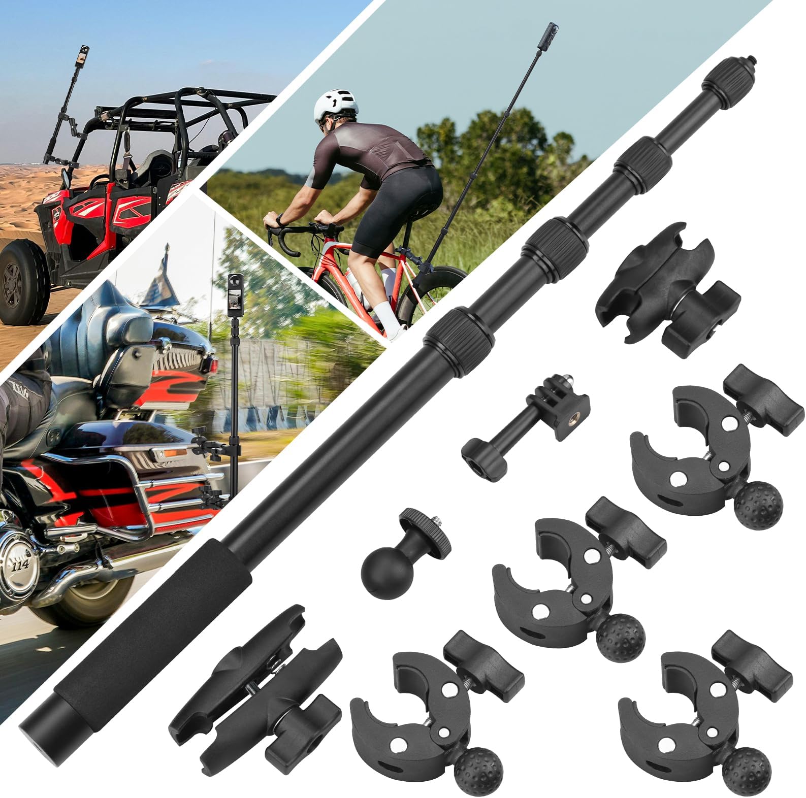 Amazon.com : BRDRC Motorcycle Mount for Insta 360 X4 X5, Bike Handlebar ...