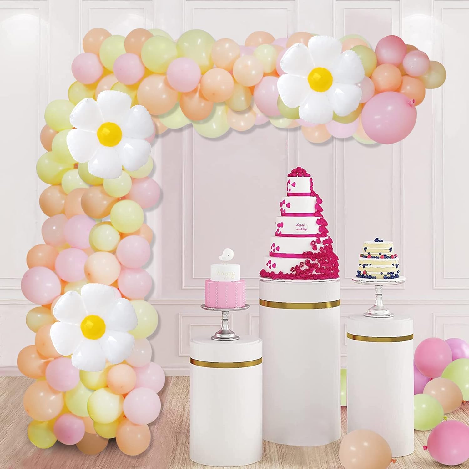 Amazon.com: Daisy Balloon Garland,Macaron Boho Flower Balloons,Pastel ...