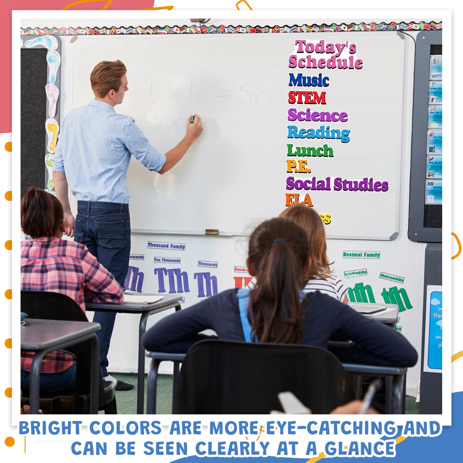 Snapklik.com : Lemosae 16 Pcs Classroom Schedule Magnets Reusable ...