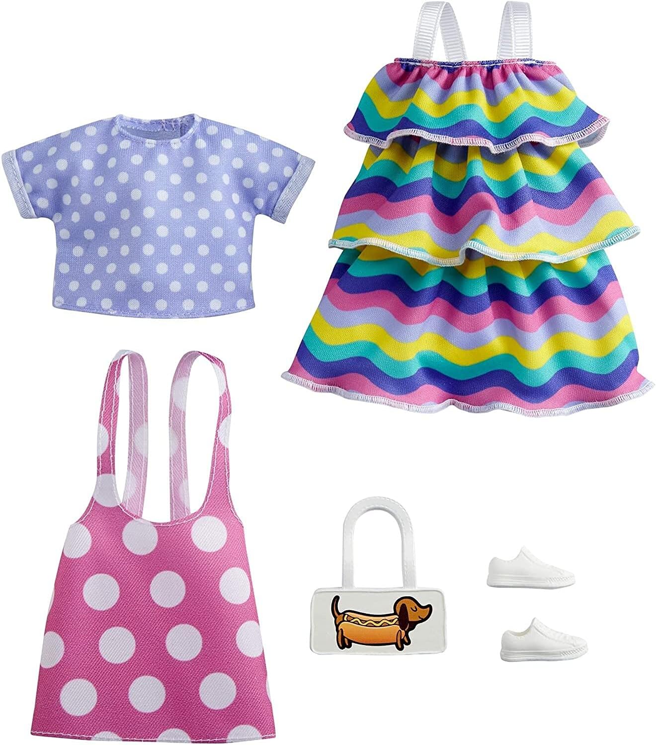 Amazon.com: Barbie Fashions 2-Pack Clothing Set, 2 Outfits Doll Include ...