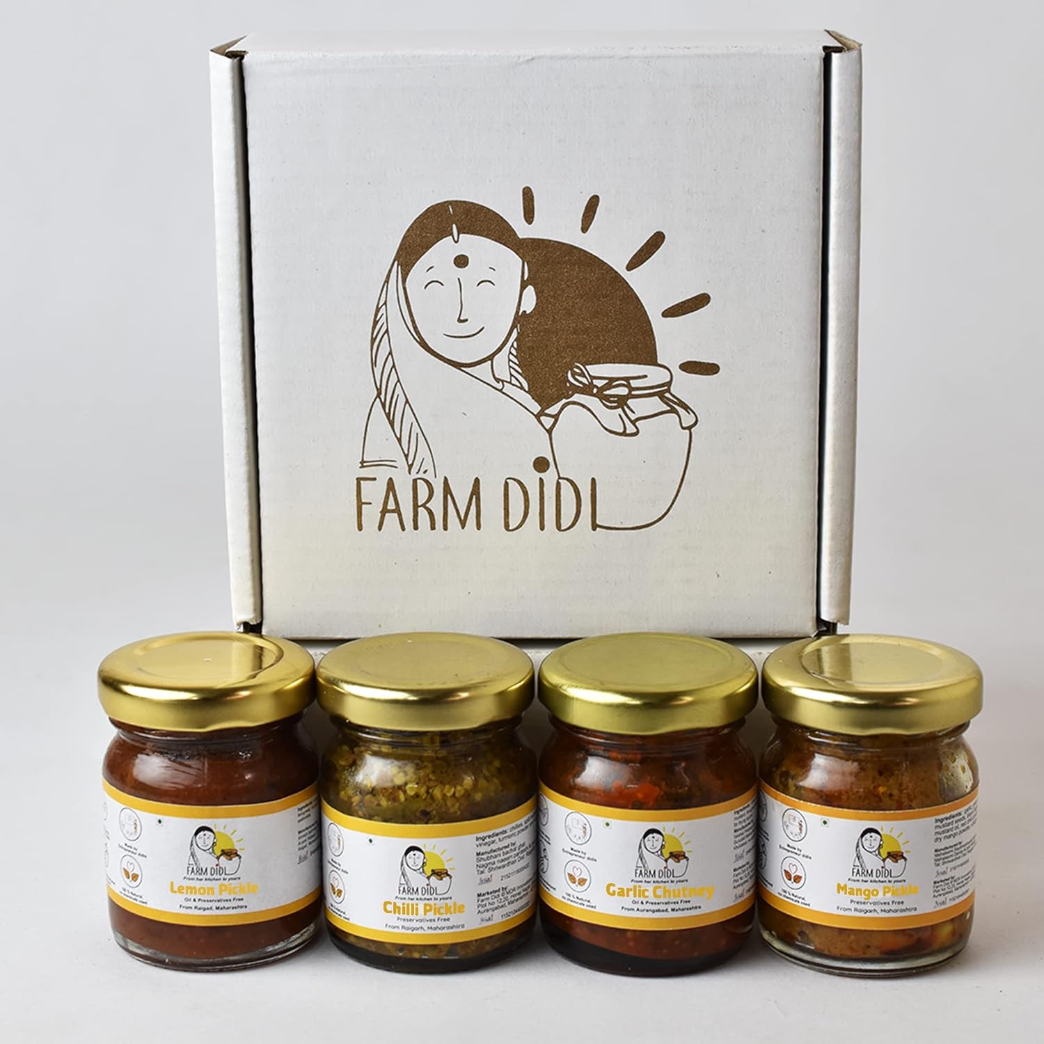 FarmDidi| Gift Box | 4 Pickles combo | Mango Pickle (50G) | Garlic ...