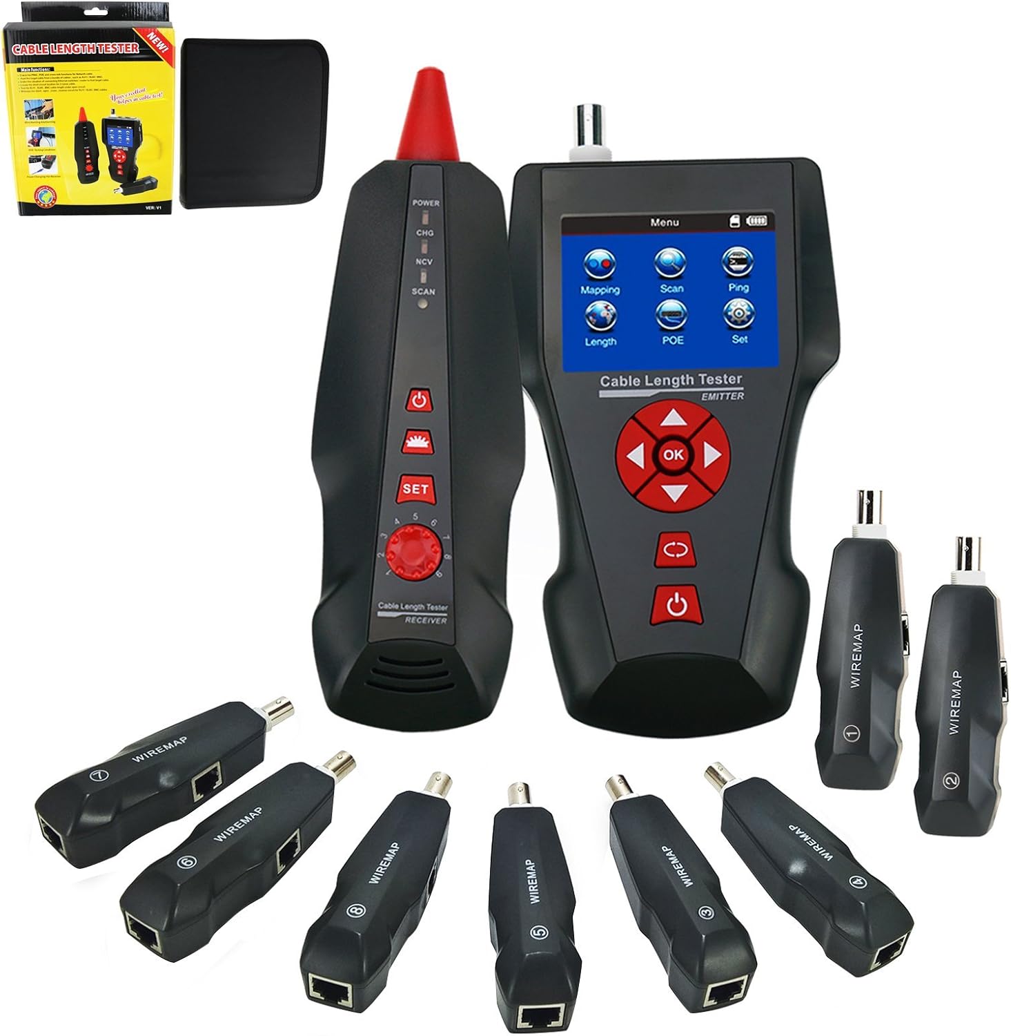 Digital Multi functional Handheld LCD Network Cable Length Tester Wire ...