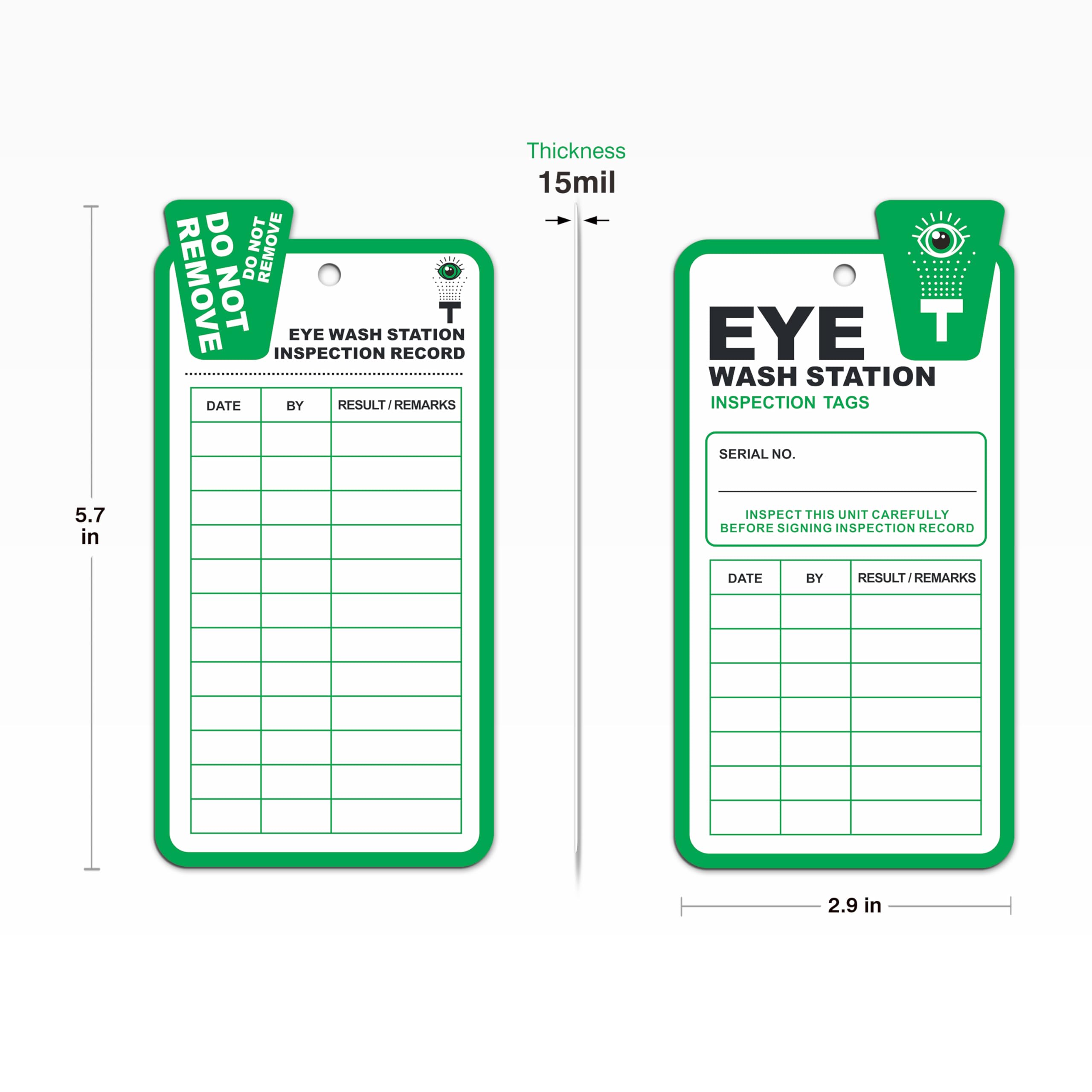 Buy Eye Wash Station Inspection Tags 25 Pack - Plastic Yearly Monthly ...