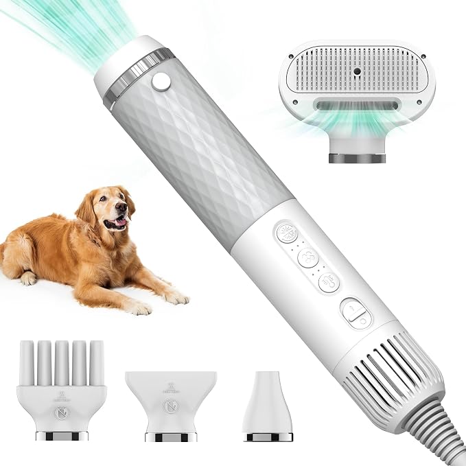 Amazon.com: NRYDEPET Dog Hair Dryer for Pet Grooming, 5 in 1 Dog Blow ...