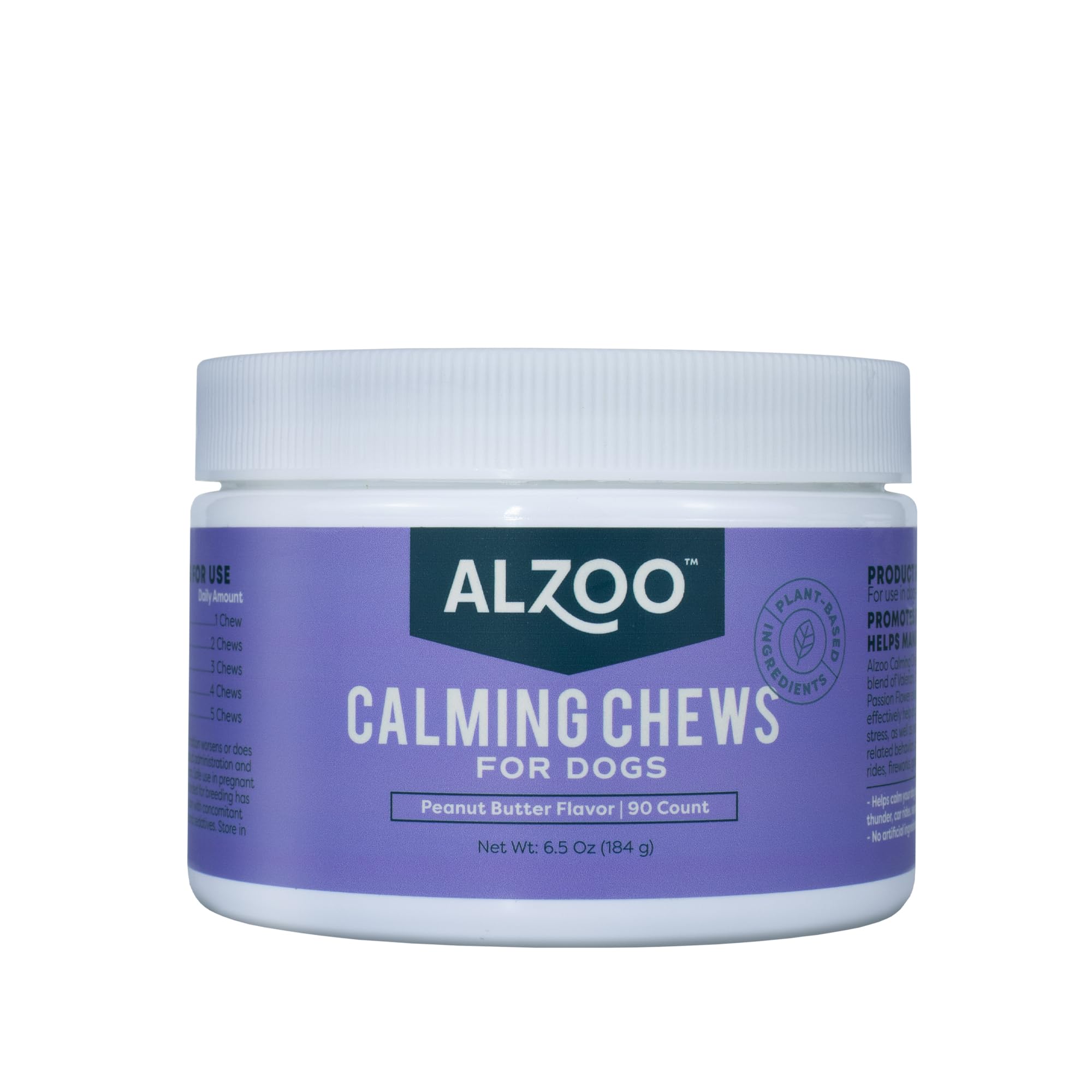 Amazon.com : ALZOO Calming Chews for Dogs Anxiety, Peanut Butter Flavor ...