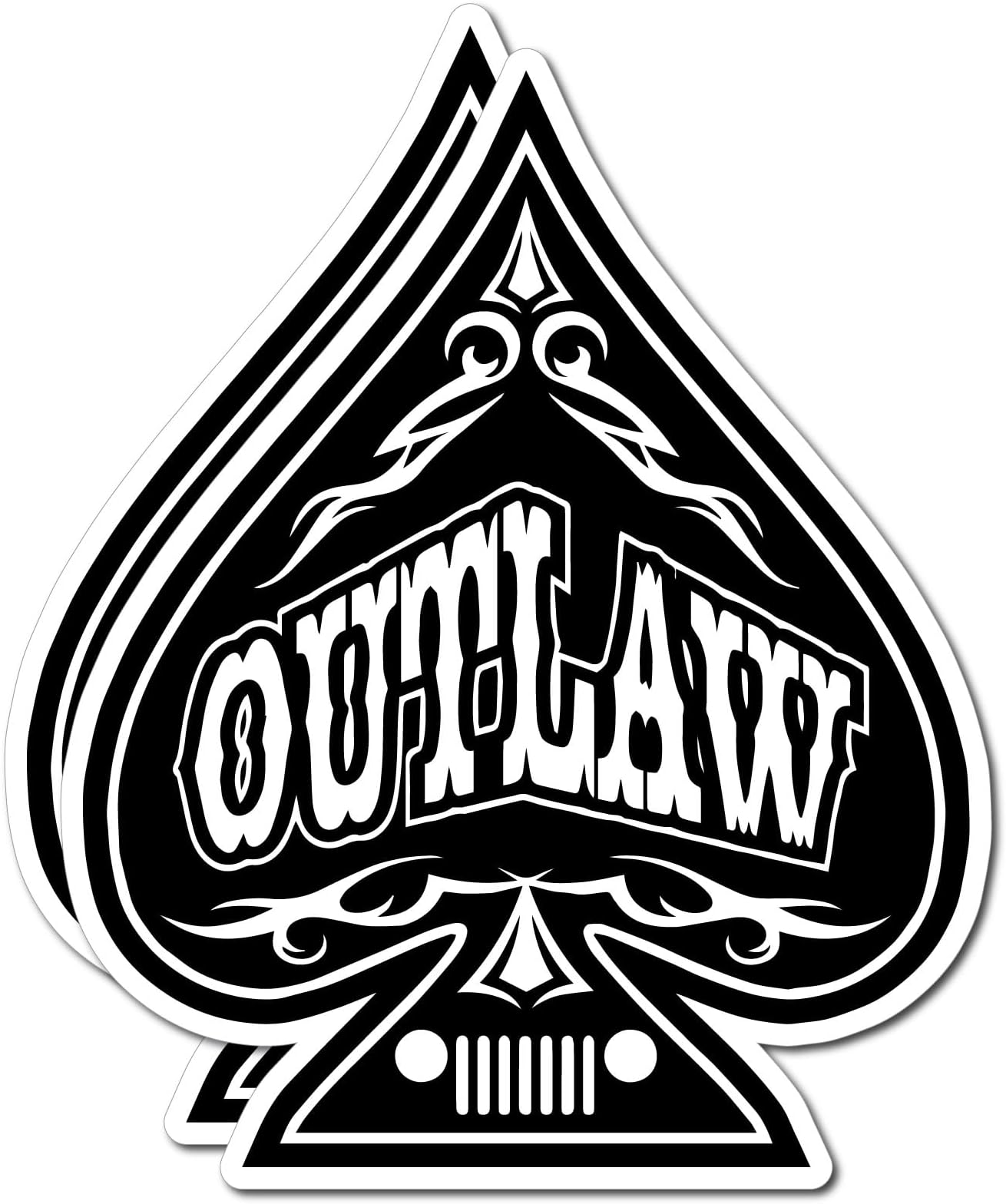 Amazon.com - Bad Fish Custom Decals 2 Pack Outlaw Spade Car Decal ...