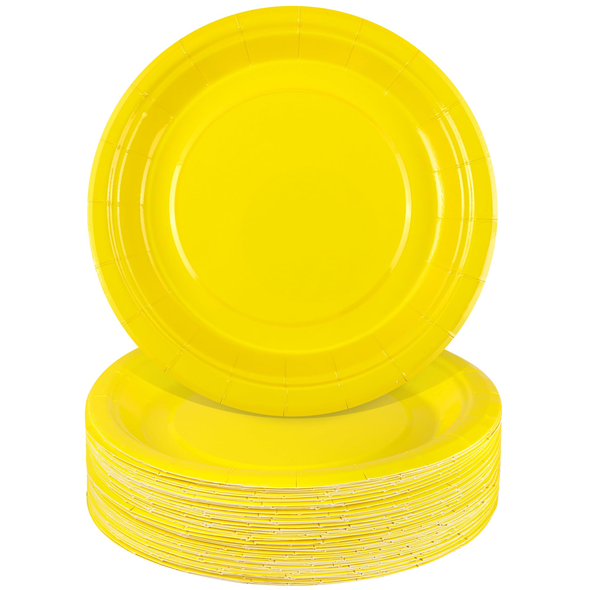 Amazon.com: Breroa 72 Pieces Yellow Paper Plates 7 Inch Bulk Paper ...