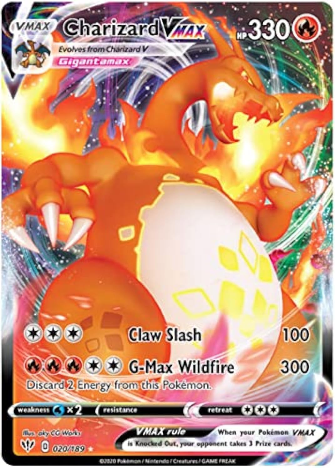Amazon.com: Crystalcommerce Charizard VMAX - 020/189 - Ultra Rare ...