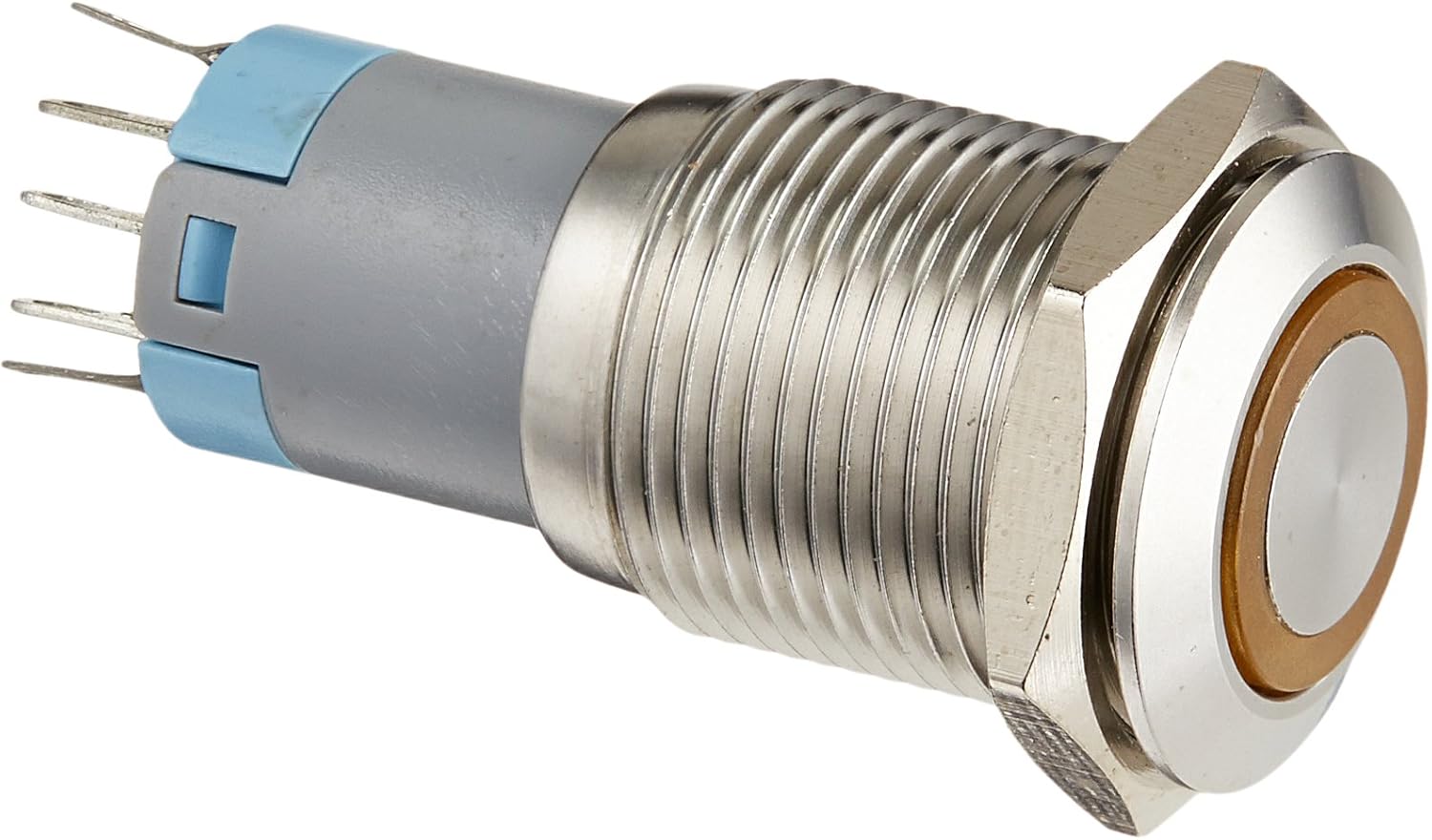 Uxcell Stainless Steel DC 12V SPDT LED 16mm Locking Push Button Switch ...